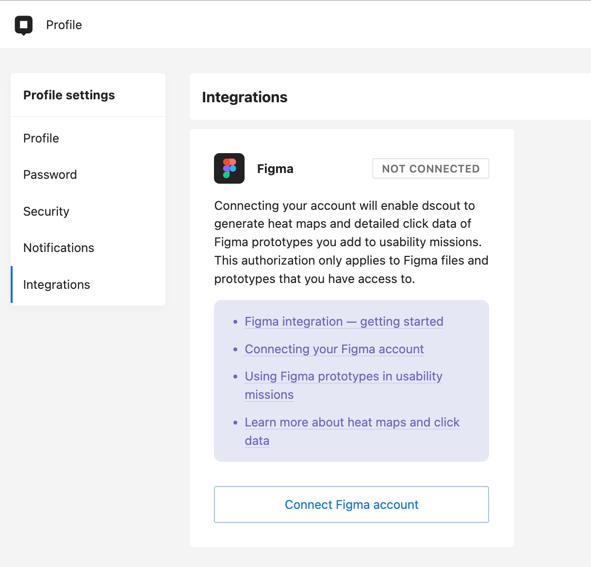 Connecting your Figma account for usability missions – dscout
