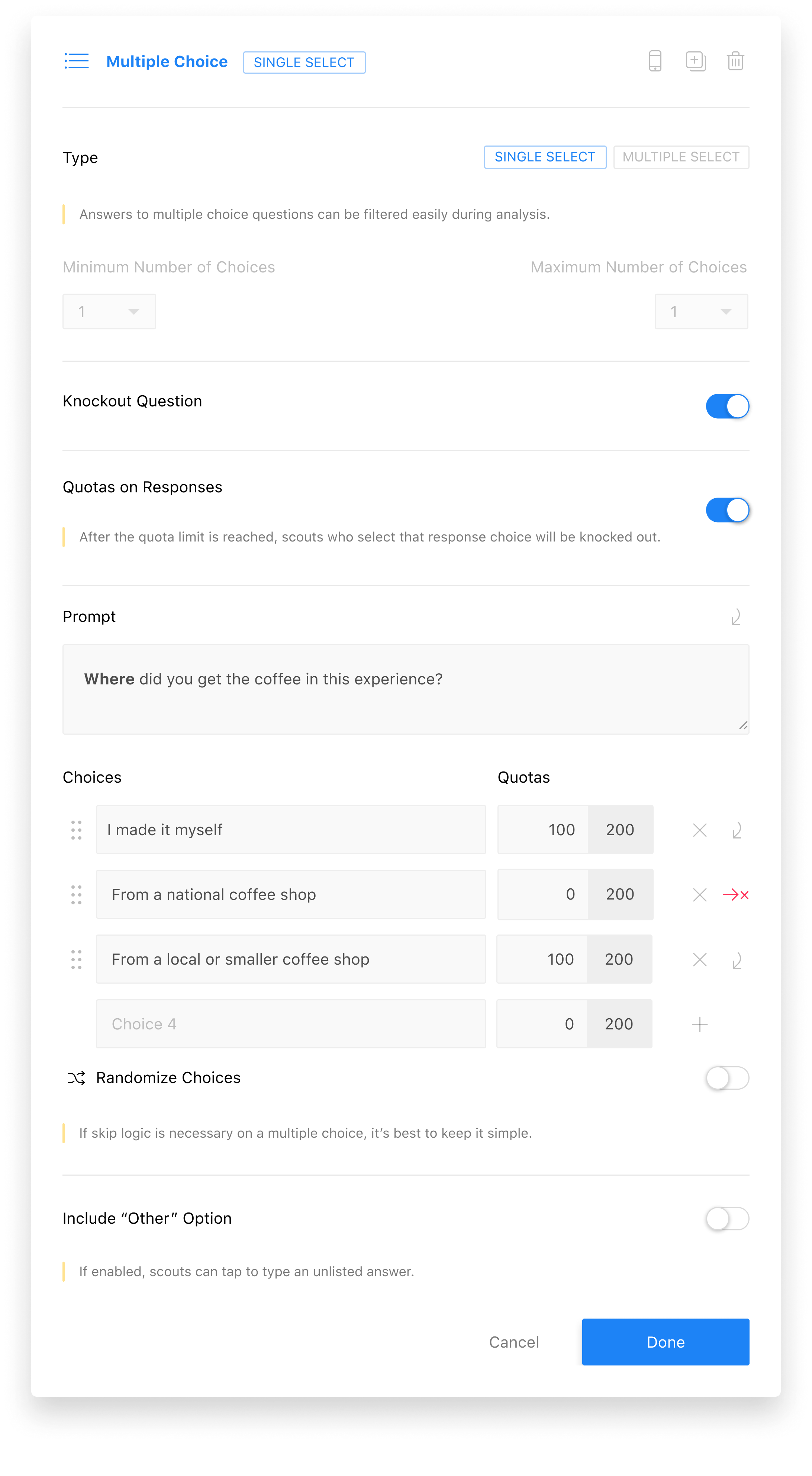 Using question quotas – dscout